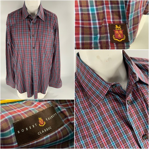 Robert Talbott Long Sleeve Button Shirt XL Red Blue Plaid Portugal YGI C3-265 | eBay