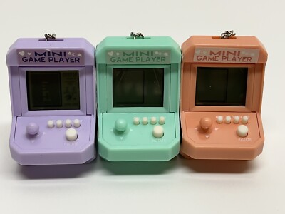 Set Of 3 Arcade Console with Keychain Mini Video Gaming Player | eBay