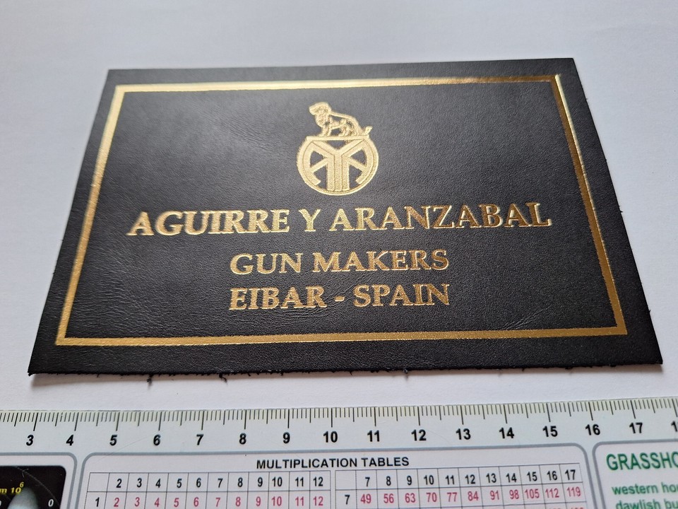 AYA Leather Gun Case label- New Unused- Ultra Rare! | eBay UK