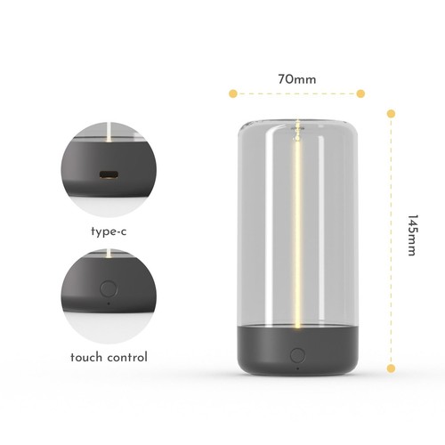 Bedside Night Light Touch Dimmable USB Charging Minimalist LED Table ...