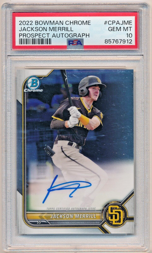 2022 Bowman Chrome Jackson Merrill Autograph Auto 1st PSA 10 GEM MINT ...