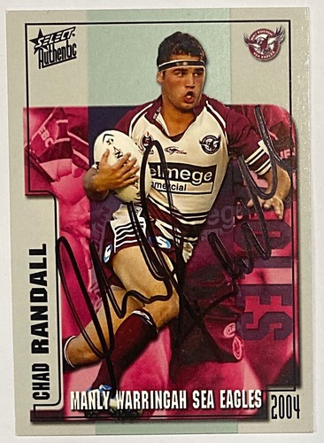 CHAD RANDALL MANLY SEA EAGLES 2004 SELECT NRL AUTHENTIC SIGNED CARD | eBay