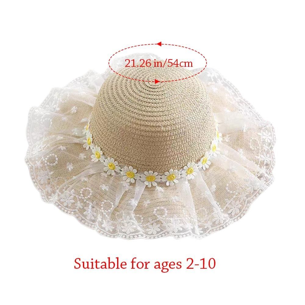 Large Brim Sun Cap Cute Straw Hat Outdoor Beach Cap Baby | eBay