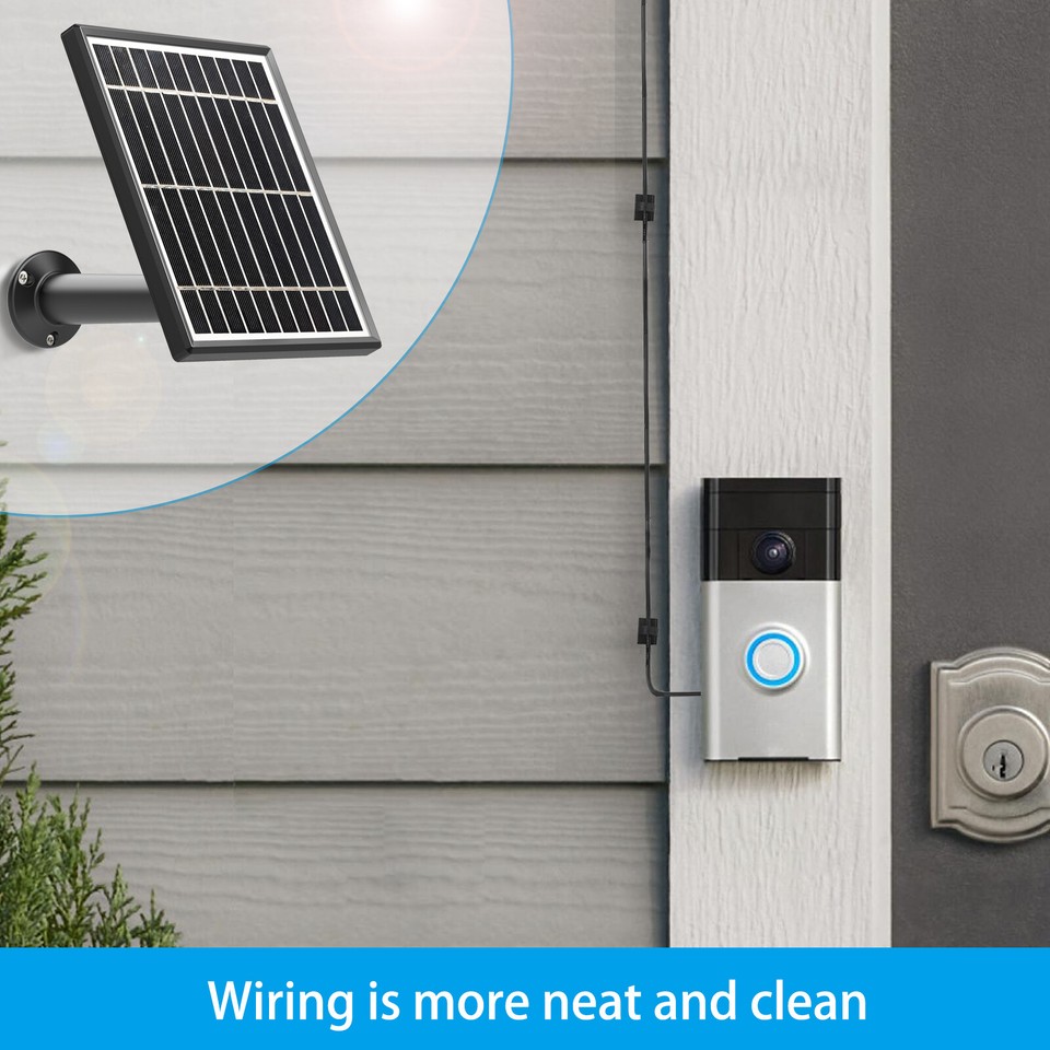 Solar panel for Ring Stick Up Cam Battery/Video Doorbell 1/2/3 Eufycam ...