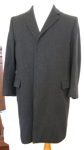 VINTAGE 60s MEN'S BROWNING NYC CROMBIE SCOTLAND CHARCOAL GRAY WOOL COAT ...
