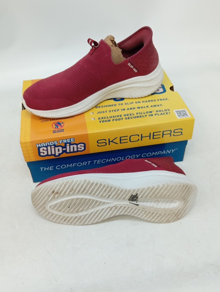 Skechers Slip Ins Mens UK Size 8 Boxed Vegan Red/Burgandy TMK | eBay UK