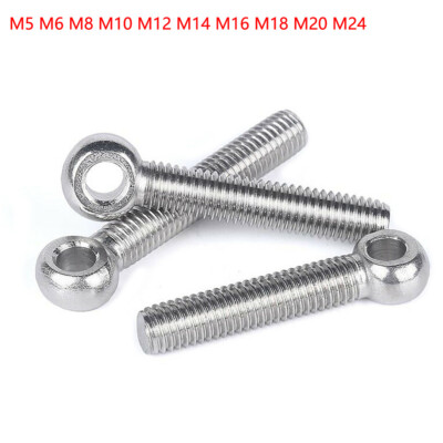 M5-M24 Eye Bolts Threaded Rings A2 Stainless Catenary Wire Hanging ...