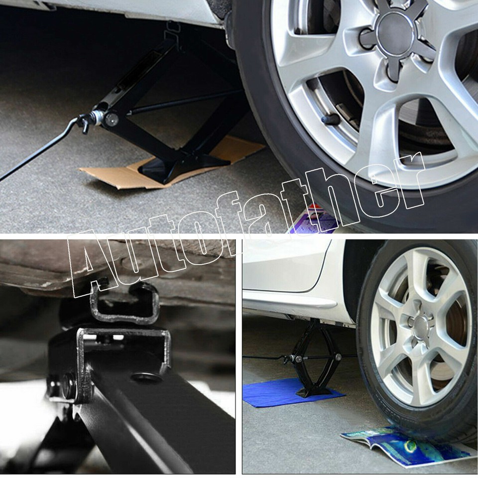 2 Tonne RustProof Van Car Scissor Jack Lift Wind Up & Chromed Crank ...