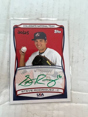 Steve Rodriguez 2010 USA Baseball Box Set Green Auto Card #A-39 Serial ...
