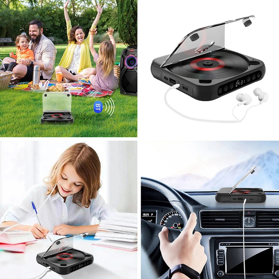 Portable CD Player Personal CD Players with Bluetooth for Car USB ...