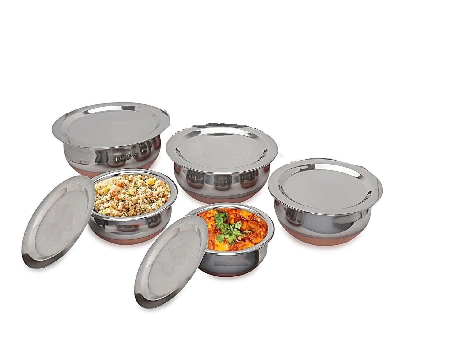 Stainless Steel Copper Bottom Handi Cookware Set of 5pc With Lid | eBay