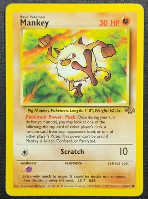 Mankey 55/64 1999 Jungle Pokemon Card WOTC Vintage | eBay