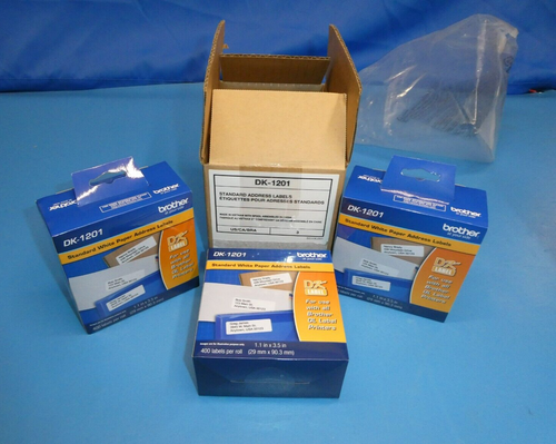 3-pack Brother Die-Cut Genuine DK1201 Rolls Standard White Paper ...