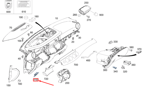 MB E C238 Instrument Panel Lower Trim Ring LHD A21368054099051 NEW ...