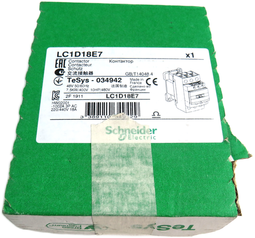 SCHNEIDER ELECTRIC LC1D18E7 Contactor Schutz TeSys 034942 New | eBay
