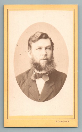 CDV MAN SIDEBURN BEARD PHOTO CZECH REPUBLIC CIKANEK FOTO 1870's Karlovy ...