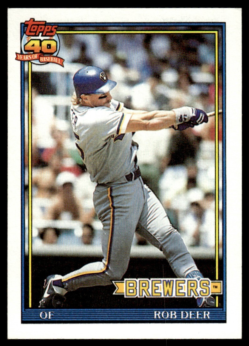 1991 Topps #192 Rob Deer Milwaukee Brewers | eBay