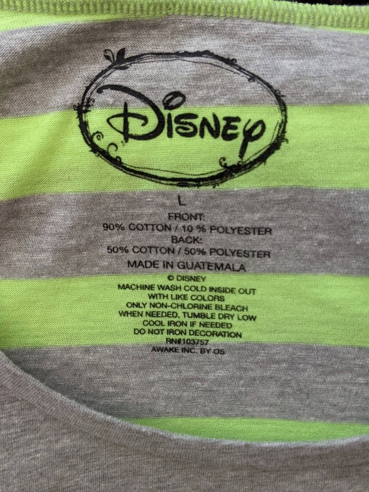 Disney Tee T-Shirt Size L Large Multicolor Mickey Mouse, Stripes on ...