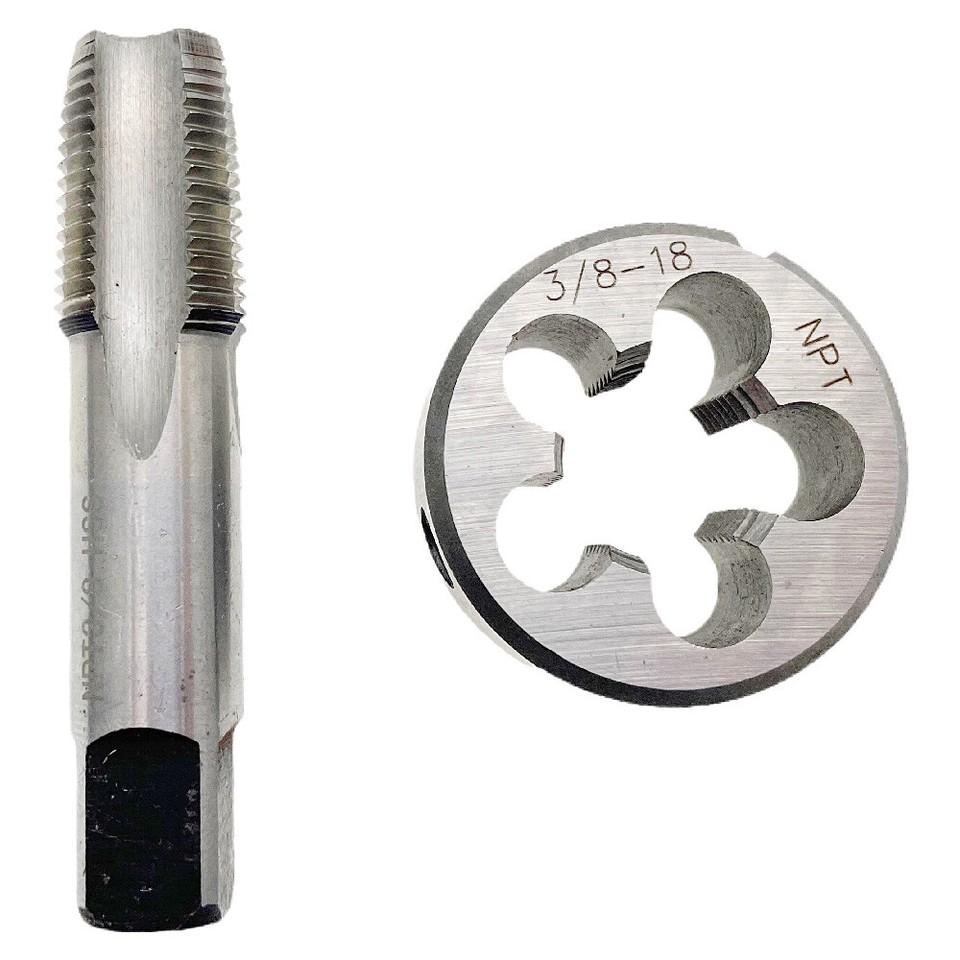 3/8x18 NPT Tap and Die Set RH Right Hand HSS 3/8-18 Tap Die 3/8 x 18 ...