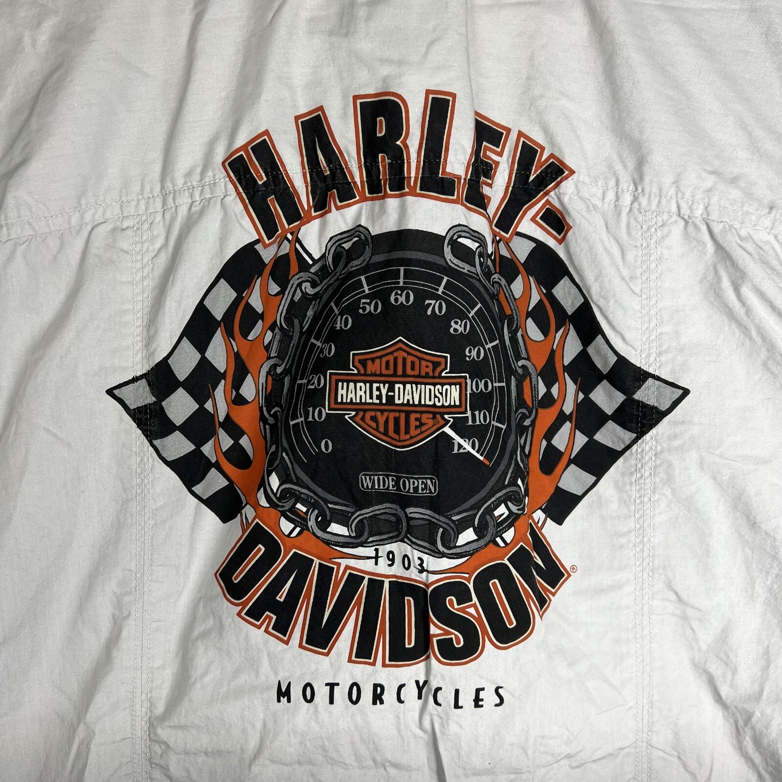 Harley Davidson Mens Gray Snap Button Mechanic S/S Wo… - Gem