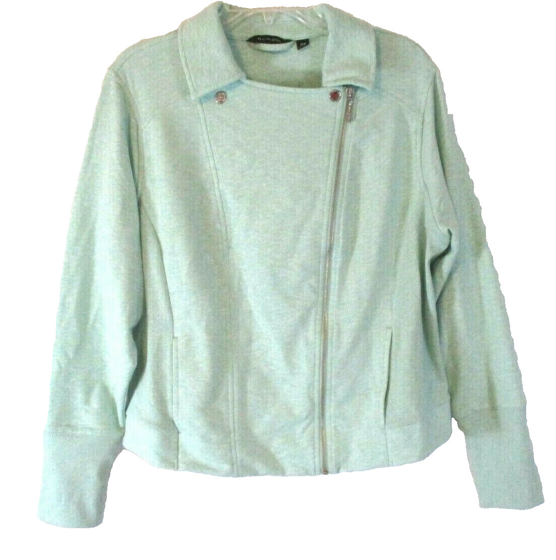 H by Halston Motorcycle Jacket Green Sz 20 A285191 Lo… - Gem