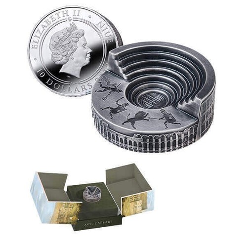 2019 Niue "AVE CAESAR" Colosseum 130.82 g 3D Silver Coin Pure .999 ...