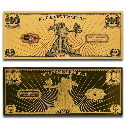 Liberty Note: 100 milligrams 24K Pure Gold - In Time for Christmas! | eBay