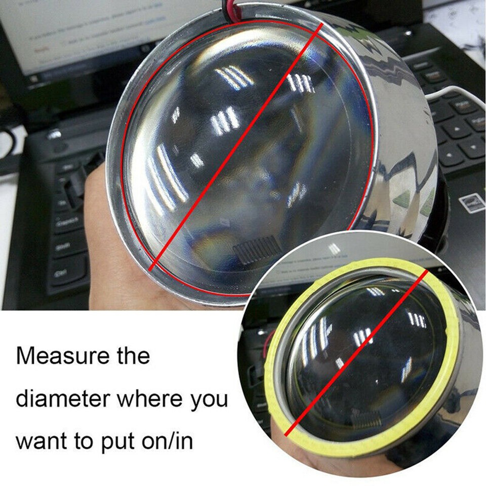 2x 70MM Car DRL Fog Headlights COB Angel Eyes Halo Ring LED Light ...