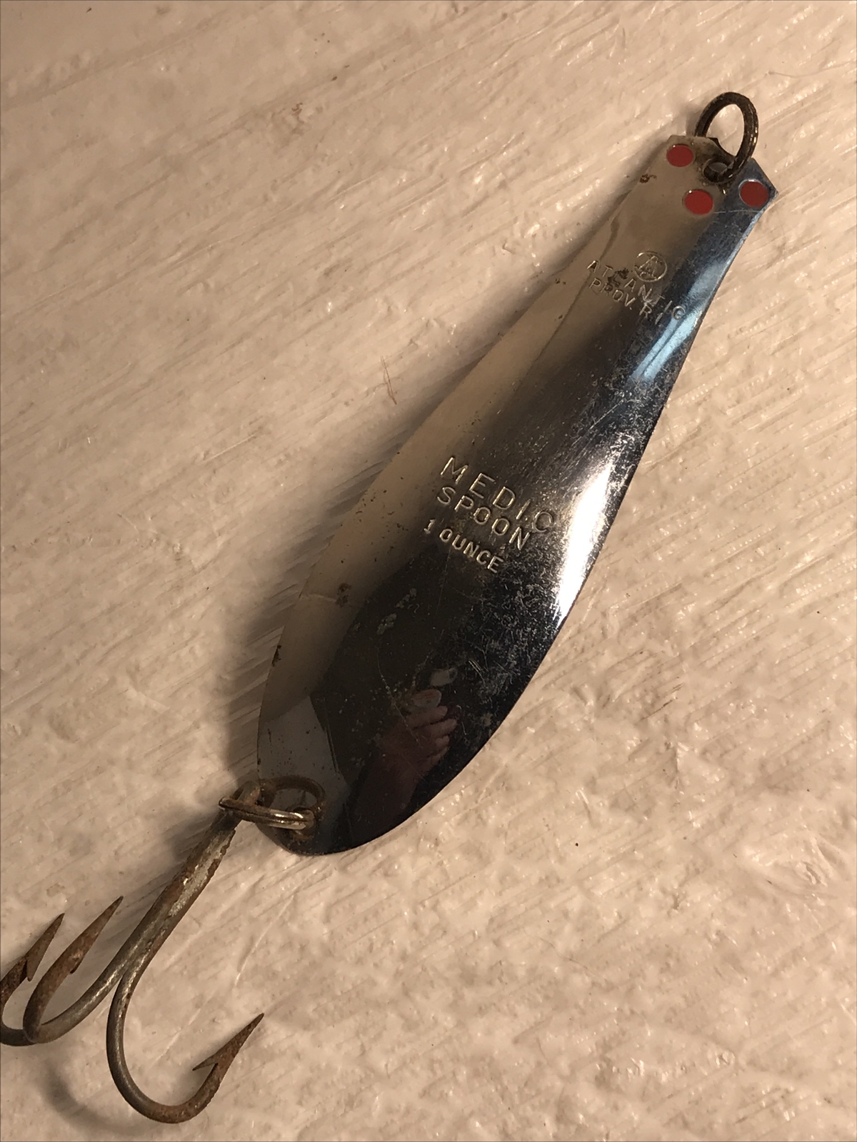 VINTAGE ATLANTIC LURE CO. MEDIC SPOON 1 Oz. Prov. RI. 4 1/2” Spoon. 6 ...