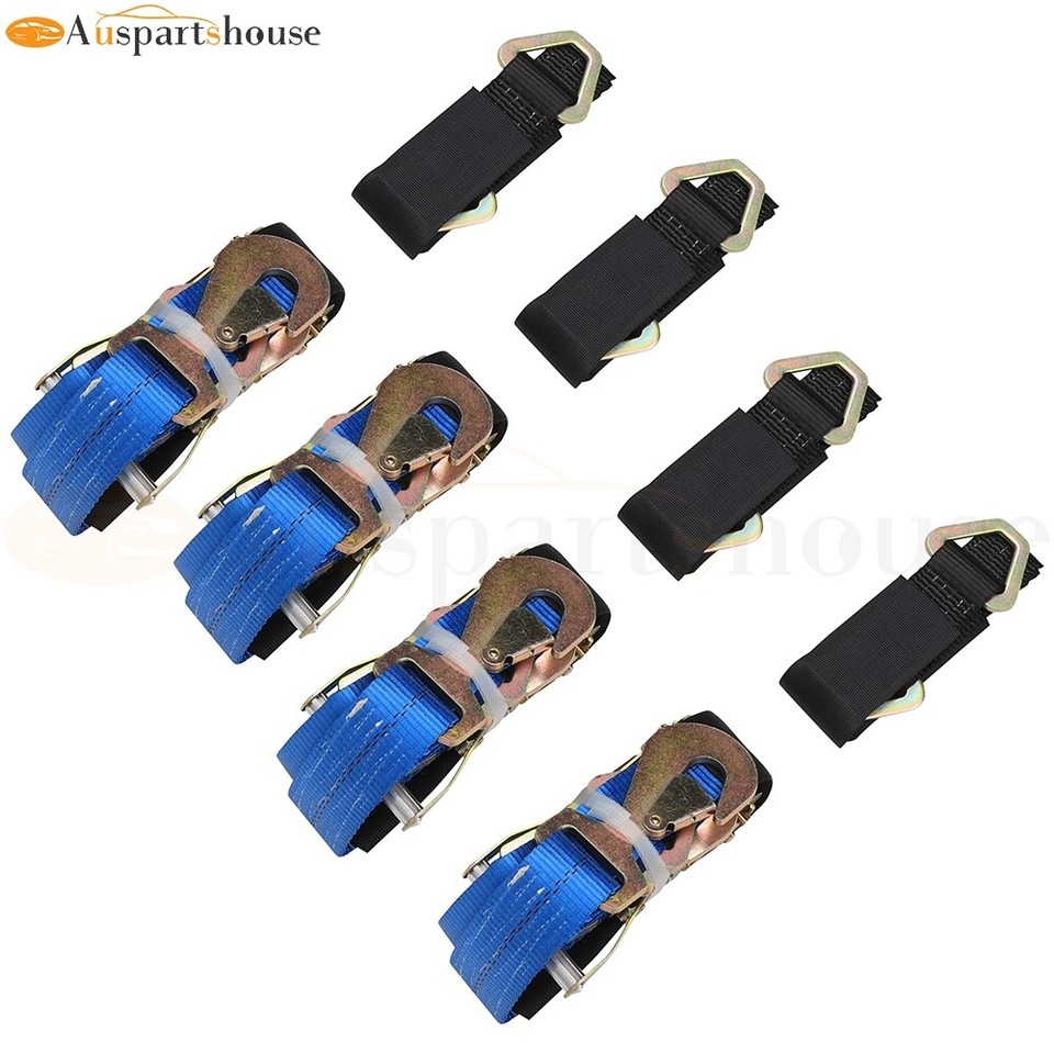2" X 24" Axle Straps Car Trailer Hauler Ratchet Tie Down Straps with ...