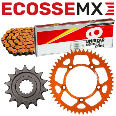 KTM SXF350 EXCF350 Unibear Orange HD Chain & Supersprox Orange Sprocket ...