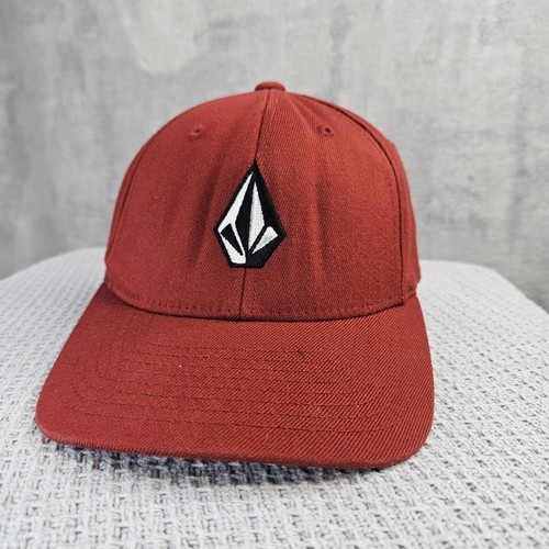 Volcom Hat Flexfit Fitted Red Cap Size Youth Damaged | eBay