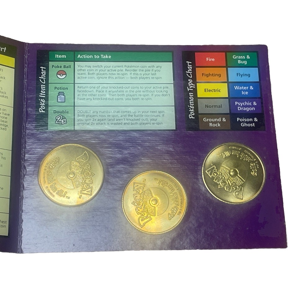 Hasbro 1999 Pok’emon Battling Coin Game 06 Charizard, 81 Magnetite, 109 ...