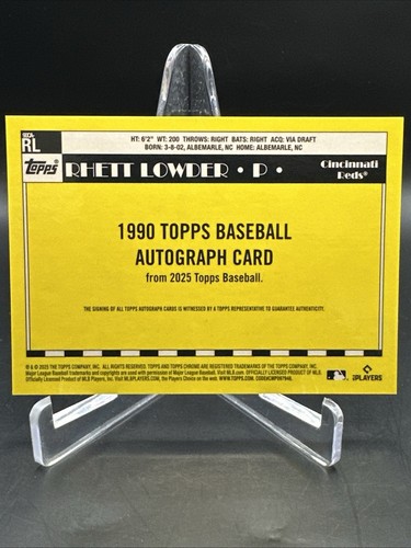 2025 Topps RHETT LOWDER Silver Pack Auto /299 Cincinnati Reds ** PLEASE ...