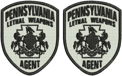 Pennsylvania L W Agent amb patches 4.5x3.75'' Velcr@ On Back Black On ...