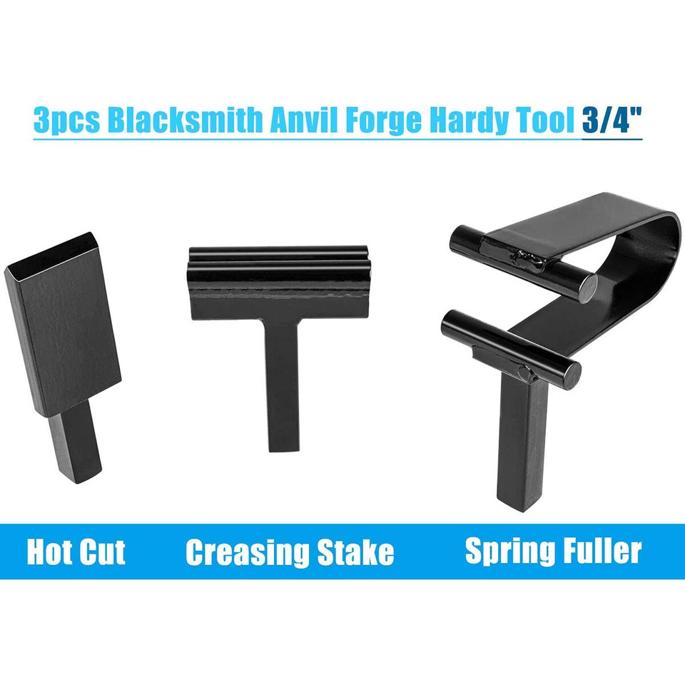 3/4 Inch Blacksmith Anvil Hardy Tool Set, Hot Cut, Creasing Stake ...