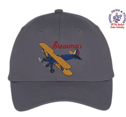 Stearman Antique Embroidered 6-panel Charcoal Cap by ASWCE | eBay