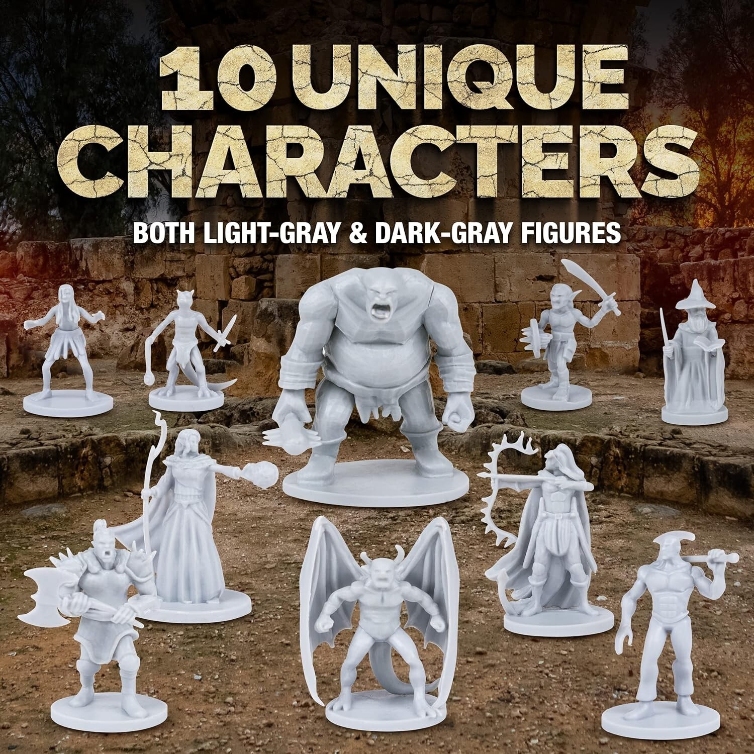 38 D&D Miniatures Fantasy Tabletop RPG Figures for Dungeons and Dragons ...