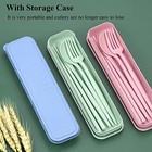 Reusable Plastic Utensils Set with Case Tableware Spoons and Forks Set ...