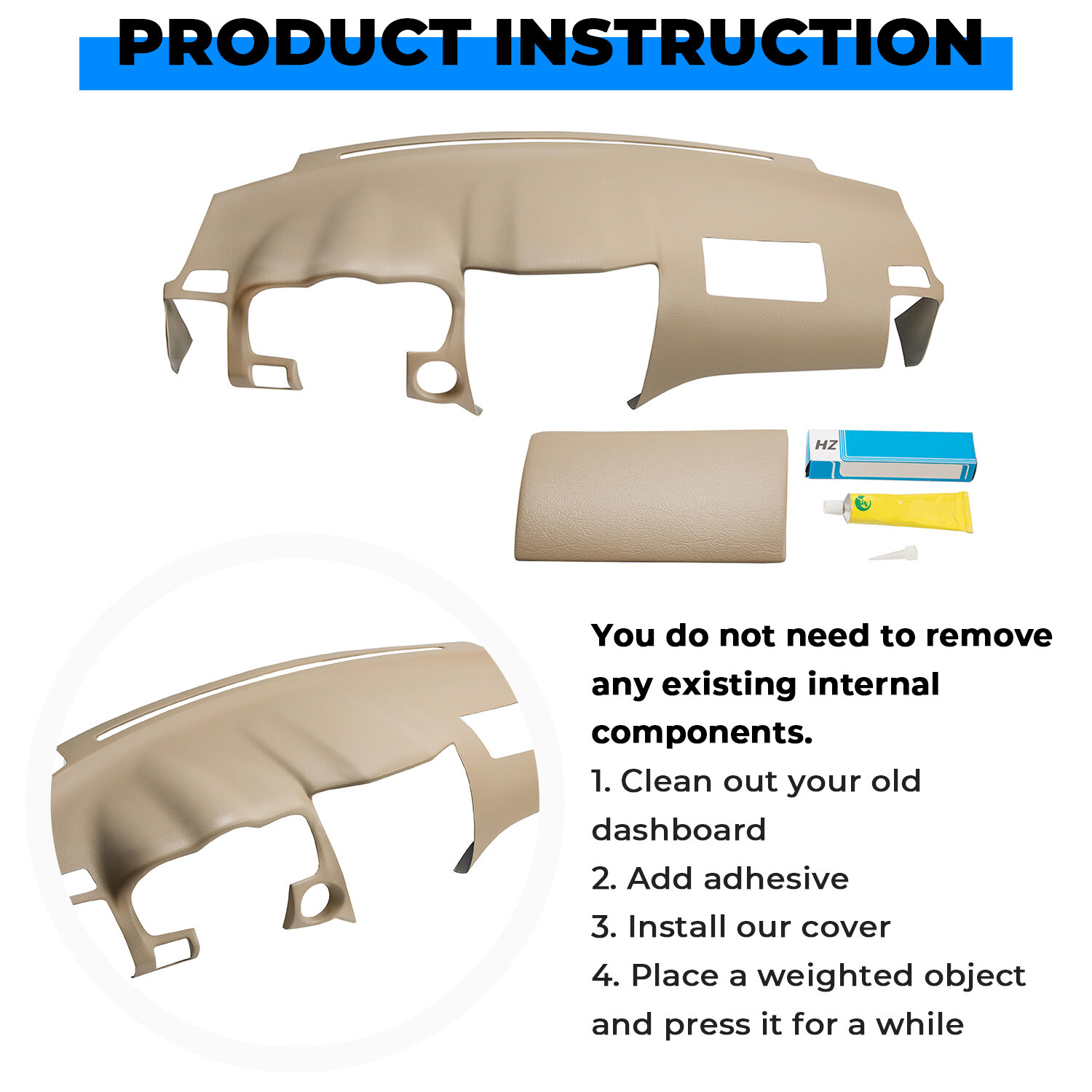 Dashboard Molded Dash Cover For 2004-09 Lexus RX330 R350 w/o Center ...