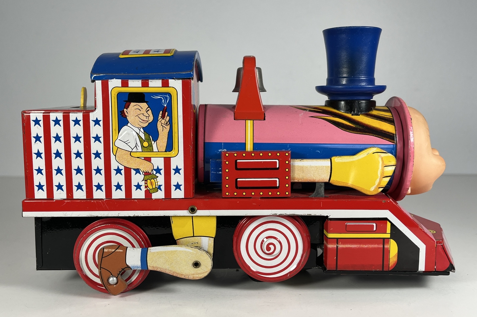 Vintage Daiya Tin Battery Operated Cheerful Choo Choo Train Engine ...