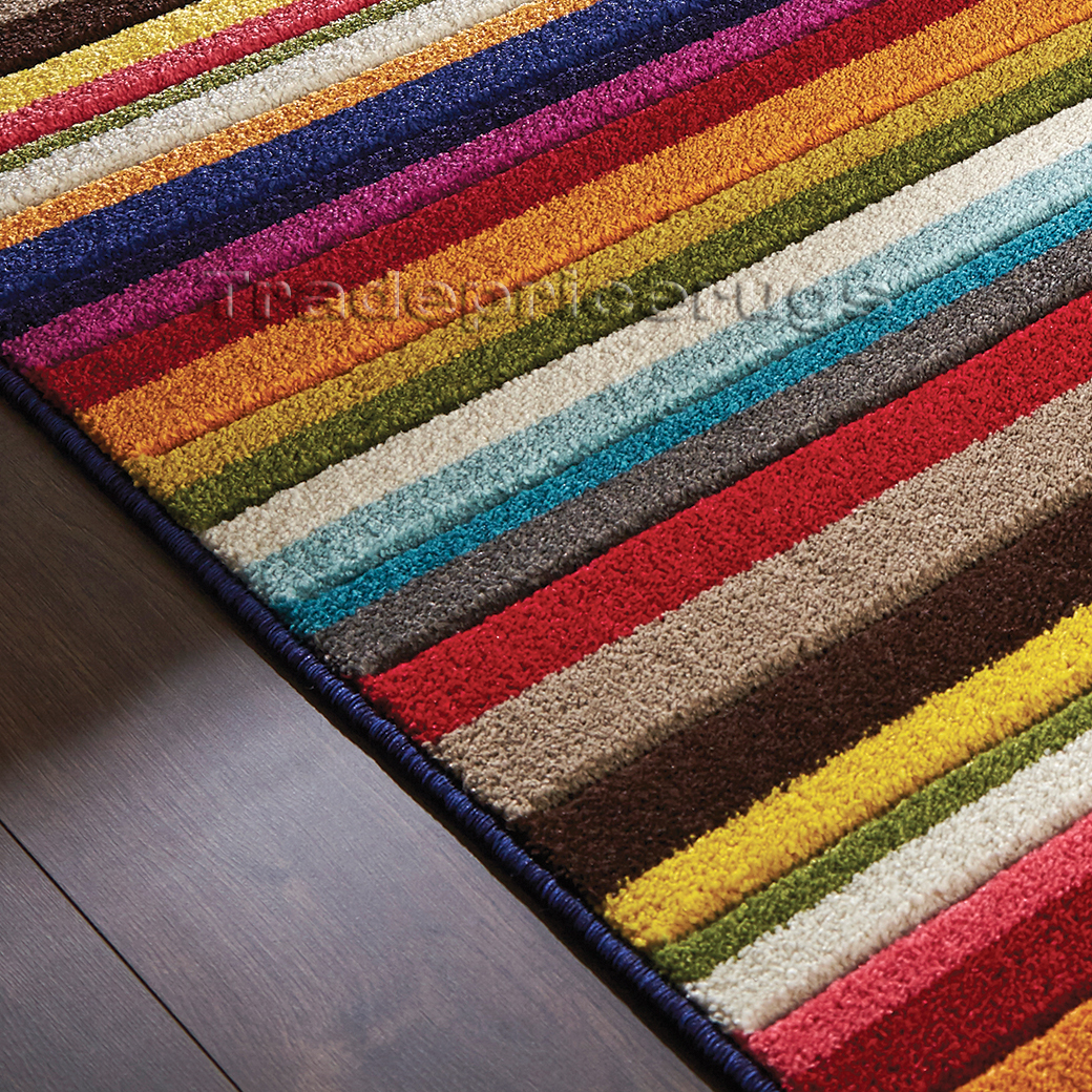 SMALL LARGE VIBRANT FUNKY MULTI COLOURED GEOMETRIC SOFT PILE MODERN ...