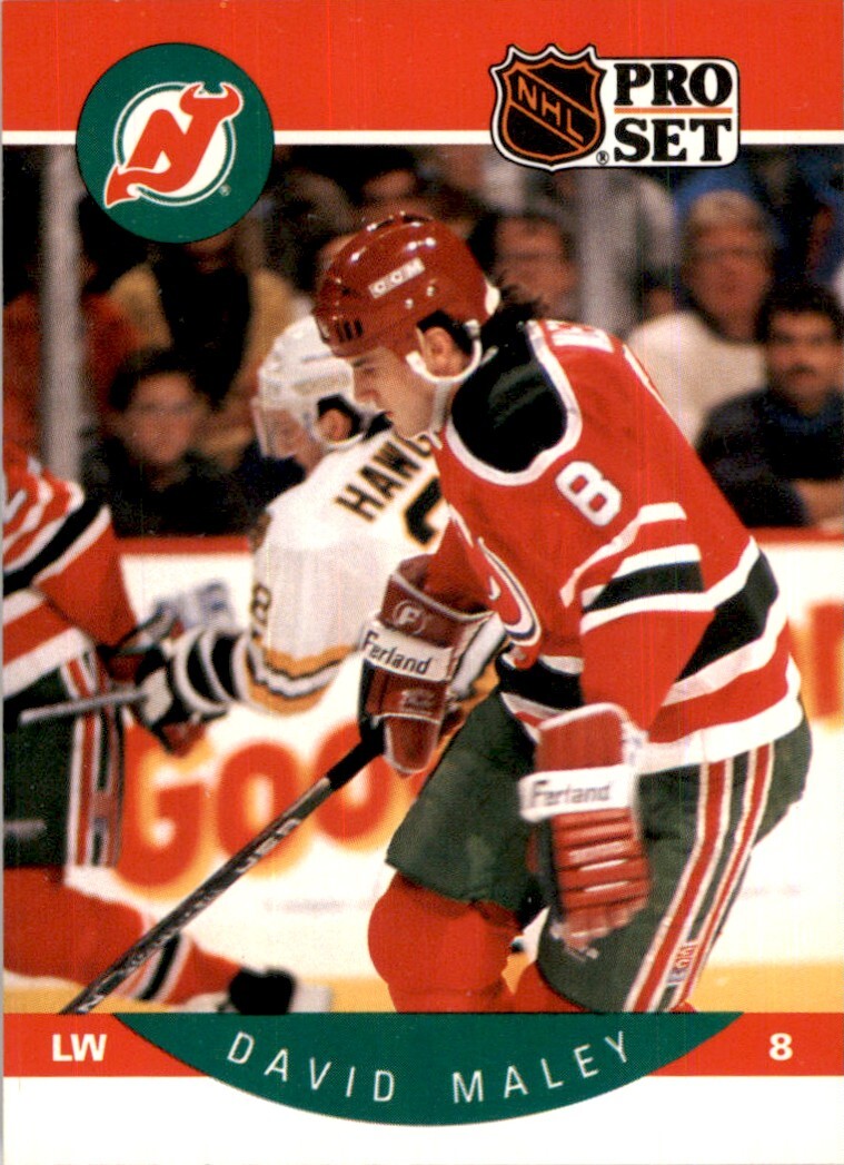 1990-91 Pro Set David Maley Rookie New Jersey Devils #171B NHL Hockey ...