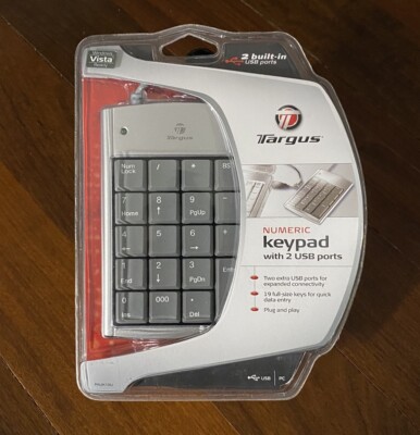 TARGUS Numeric Keypad 19 Full Size Keys + 2 USB Ports - Windows PC ...