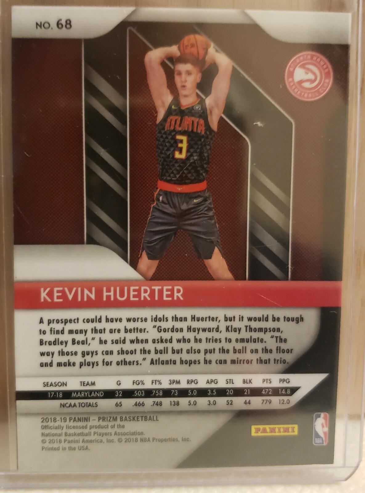 Kevin Huerter 2018-19 Panini Prizm Base Rookie RC Card #68 Hawks | eBay