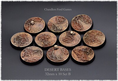 32mm Desert Bases Set B - 40k AOS Kill Team DnD Handmade Resin ...