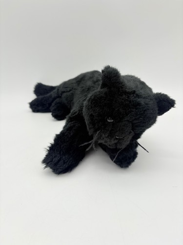 Bearington Collection Black Cat Plush Green Eyes Jinx Floppy Stuffed ...