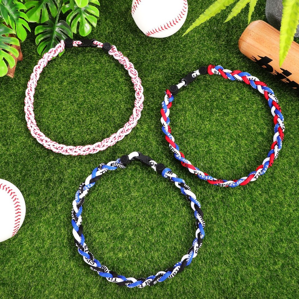 3 Pcs Team Lovers Baseball Necklace Braided Necklaces for Boys Mens ...