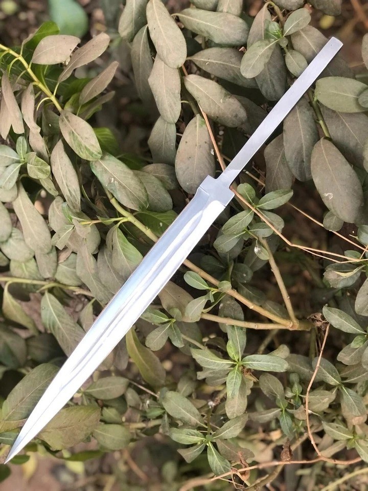 CUSTOM HANDMADE D2 TOOL STEEL HUNTING BLANK BLADE DAGGER KNIFE SURVIVAL ...