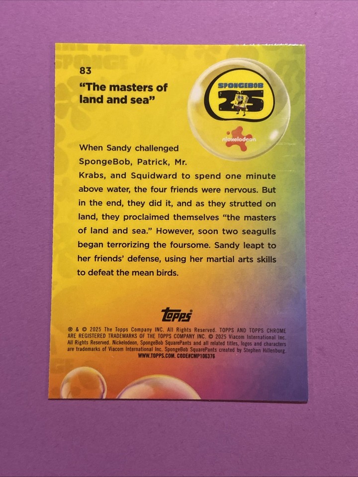 2025 Topps Chrome SpongeBob The Masters Of Land And Sea Kelp Green ...